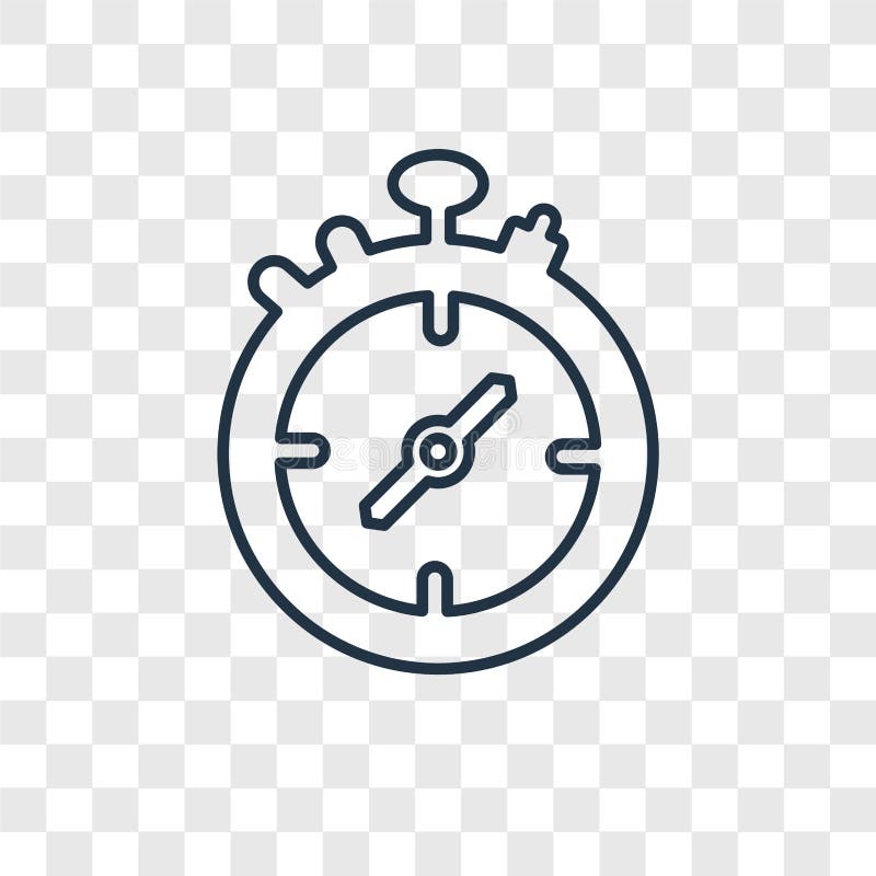 Stopwatch Concept Vector Linear Icon Isolated on Transparent Background ...