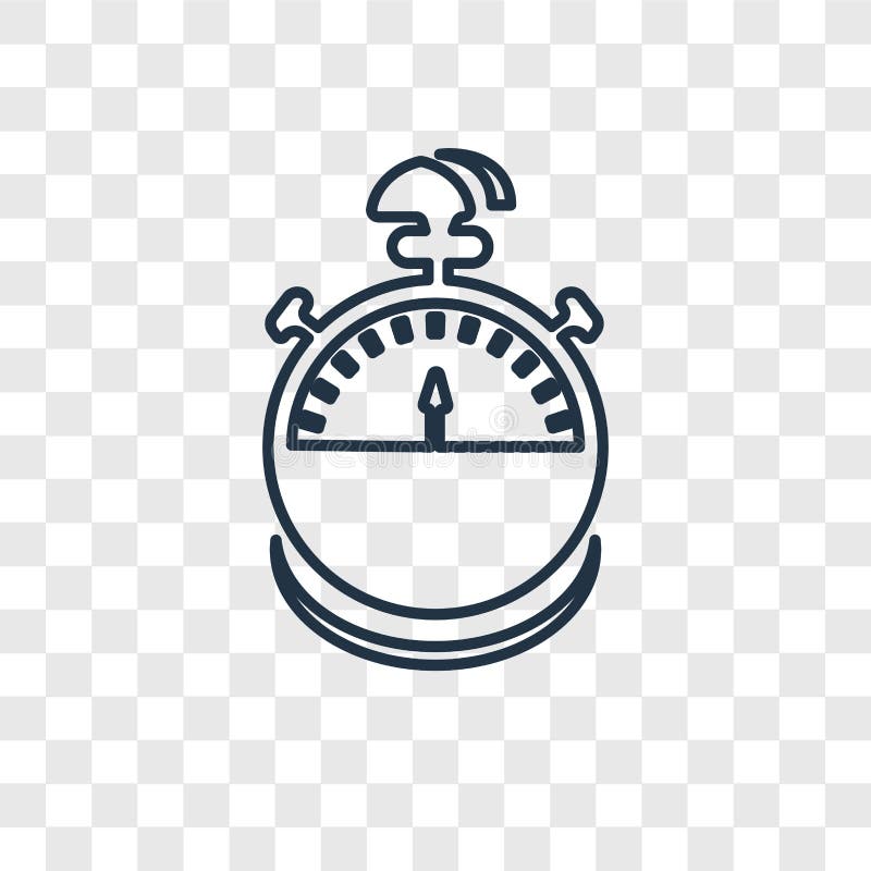 Stopwatch Concept Vector Linear Icon Isolated on Transparent Background ...