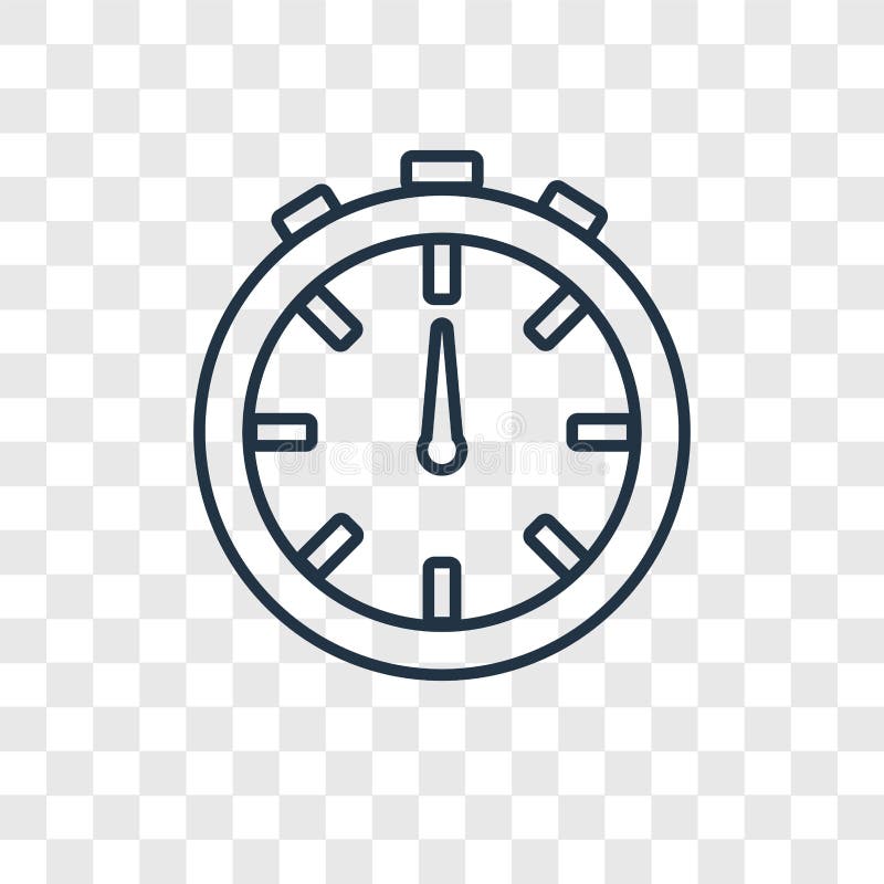 Stopwatch Concept Vector Linear Icon Isolated on Transparent Background ...