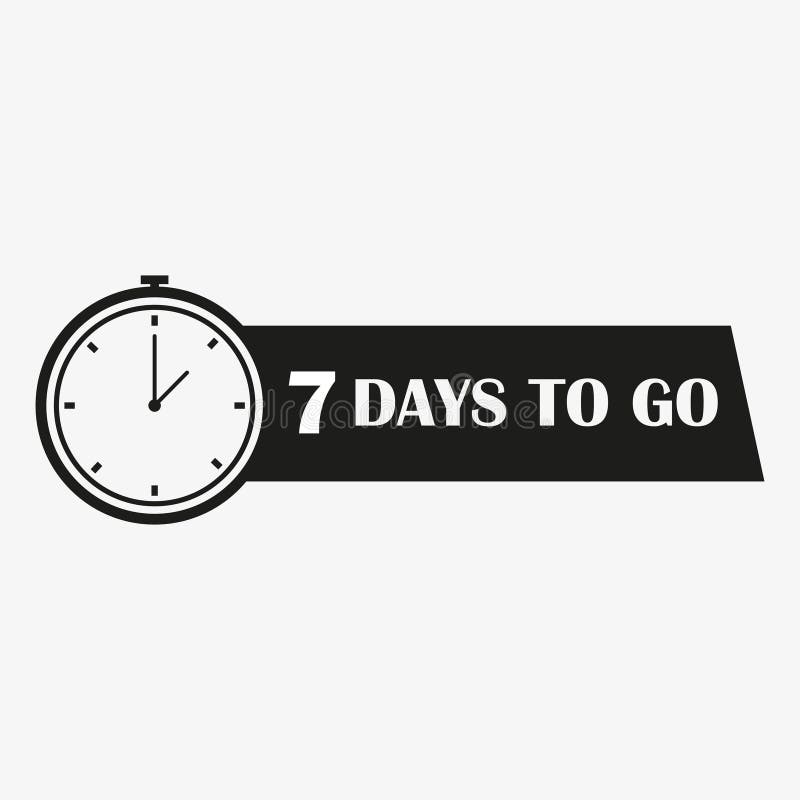 Stopwatch Countdown Icon. Number 7 Detail. Seven Days Remaining. Vector ...