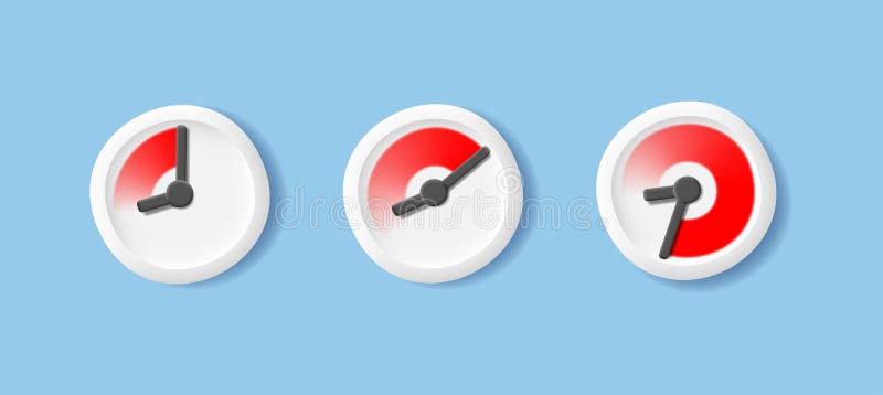 Stopwatch 3d Render Icon with 3 States of Time Running Out, Render ...