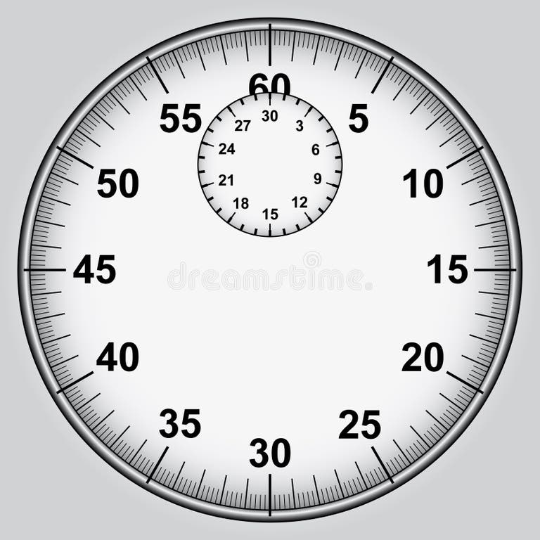Stopwatch Dial with Numbers Stock Illustration - Illustration of ...