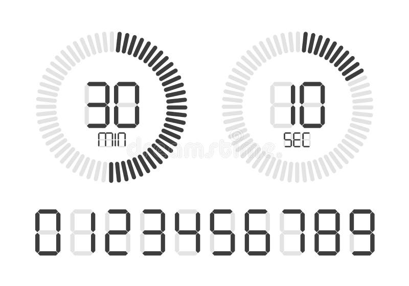 Stopwatch Digital Timer. Countdown Clock and Digital Numbers. Stock ...