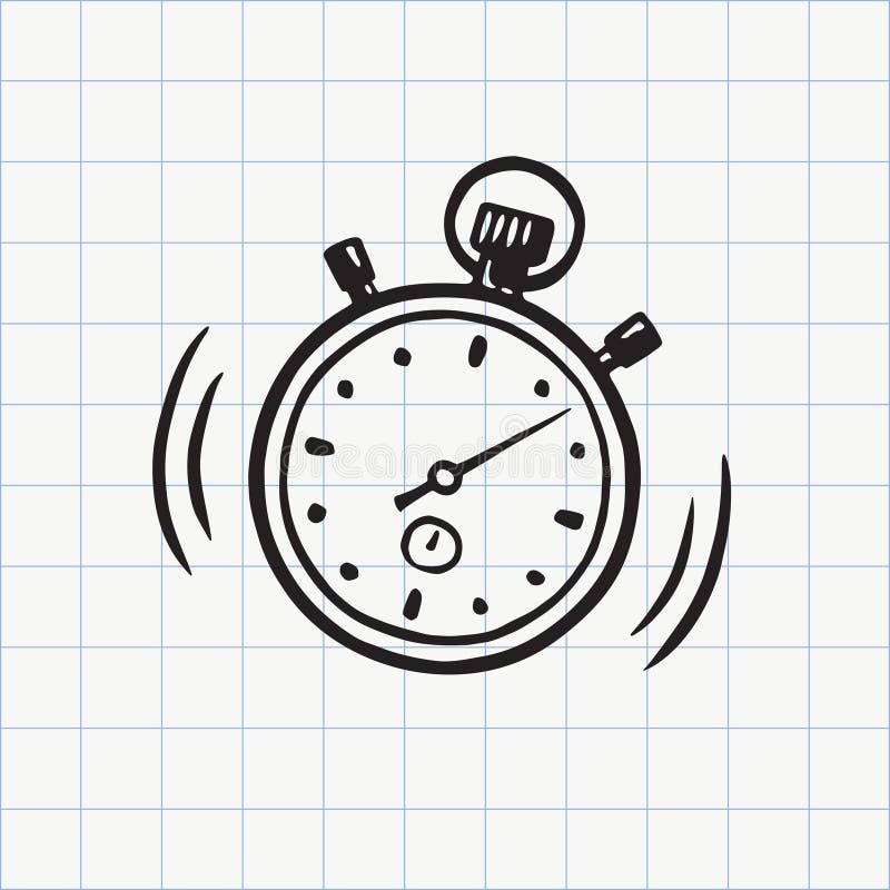 Stopwatch Doodle Icon. Hand Drawn Sketch Style Vector Illustration ...