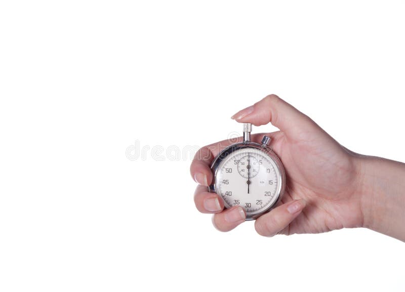 Stopwatch in hand stock image. Image of objects, counting - 31602043