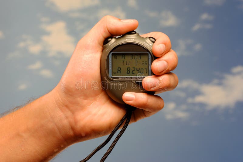Stopwatch in a hand stock photo. Image of urgency, timepiece - 3552402
