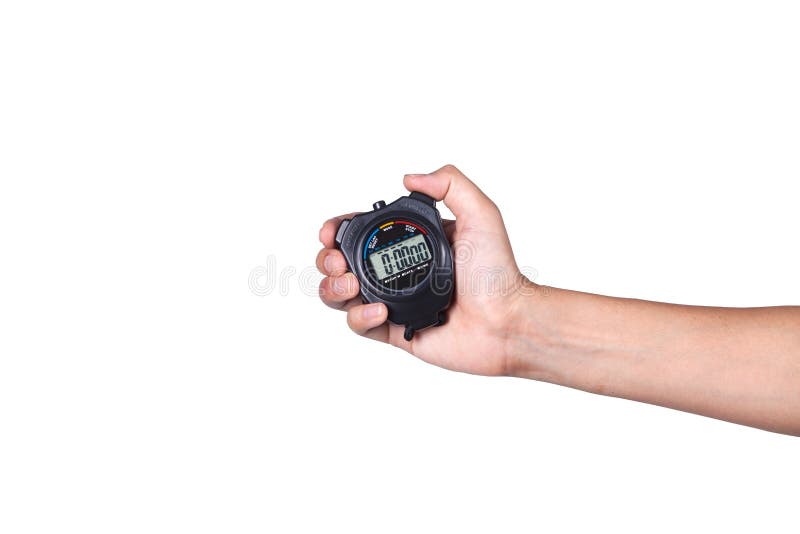 Digital stopwatch in hand stock image. Image of sports - 882431