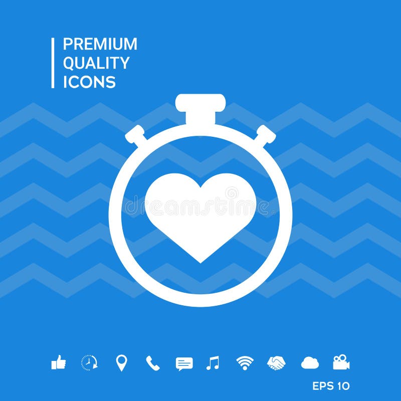 Stopwatch with Heart Symbol - Icon. Heart Timer Sign Stock Vector ... Stopwatch with Heart Symbol - Icon. Heart Timer Sign Stock Vector ...