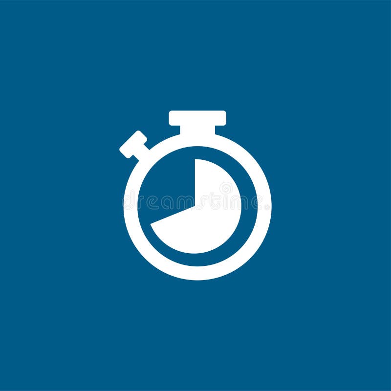 Stopwatch Icon on Blue Background. Blue Flat Style Vector Illustration ...
