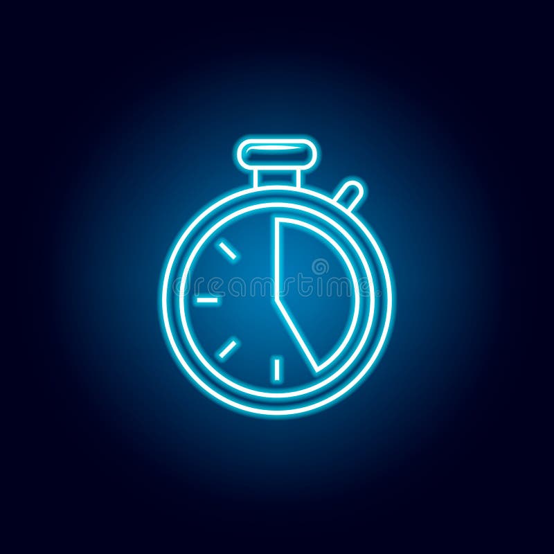 Stopwatch Icon in Blue Neon Style. Element of Racing for Mobile Concept ...