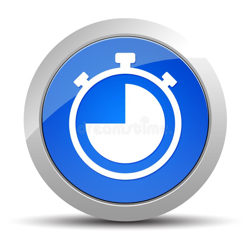 Stopwatch Icon Blue Round Button Illustration Stock Illustration ...