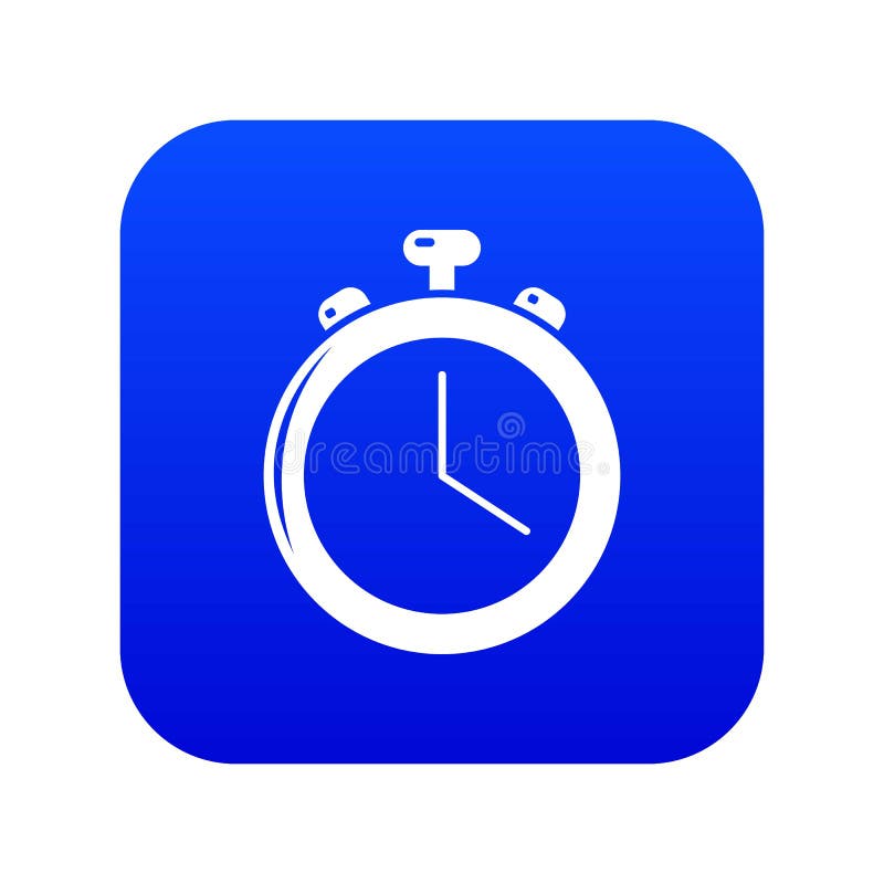 Stopwatch icon blue vector stock vector. Illustration of hour - 142921692