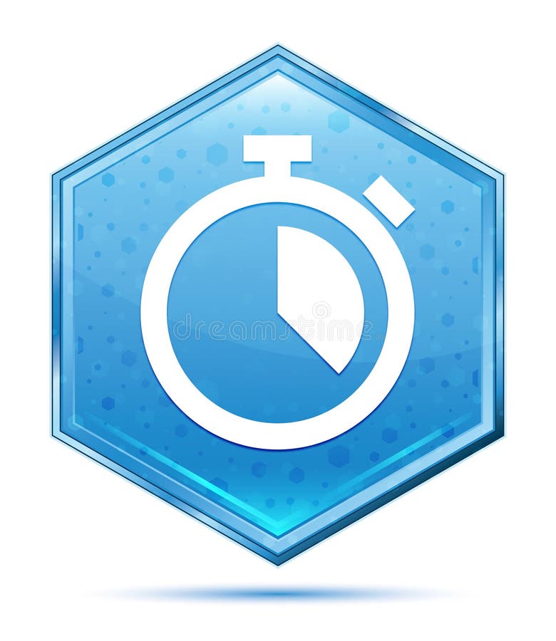 Stopwatch Icon Crystal Blue Hexagon Button Stock Illustration ...