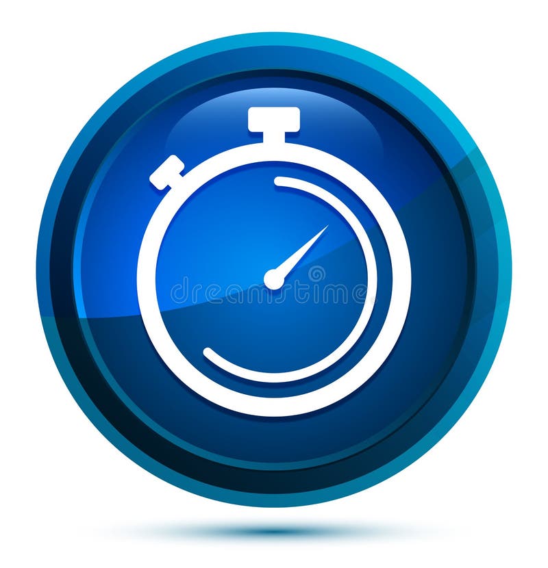 Stopwatch Icon Elegant Blue Round Button Illustration Stock Vector ...