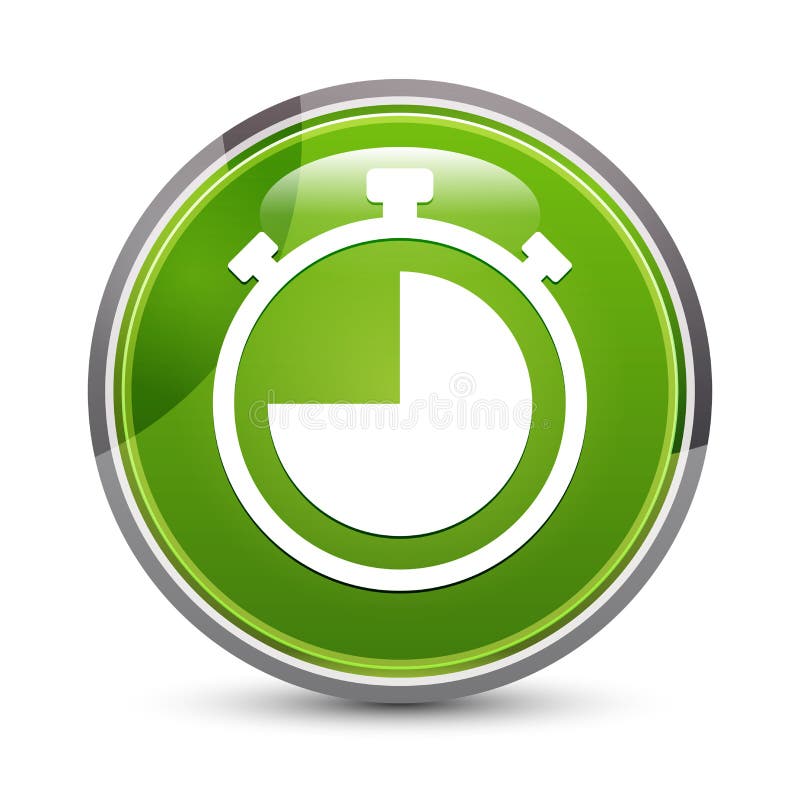 Stopwatch Icon Elegant Green Round Button Vector Illustration Stock ...