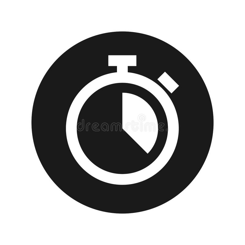 Stopwatch Icon Flat Black Round Button Vector Illustration Stock Vector ...