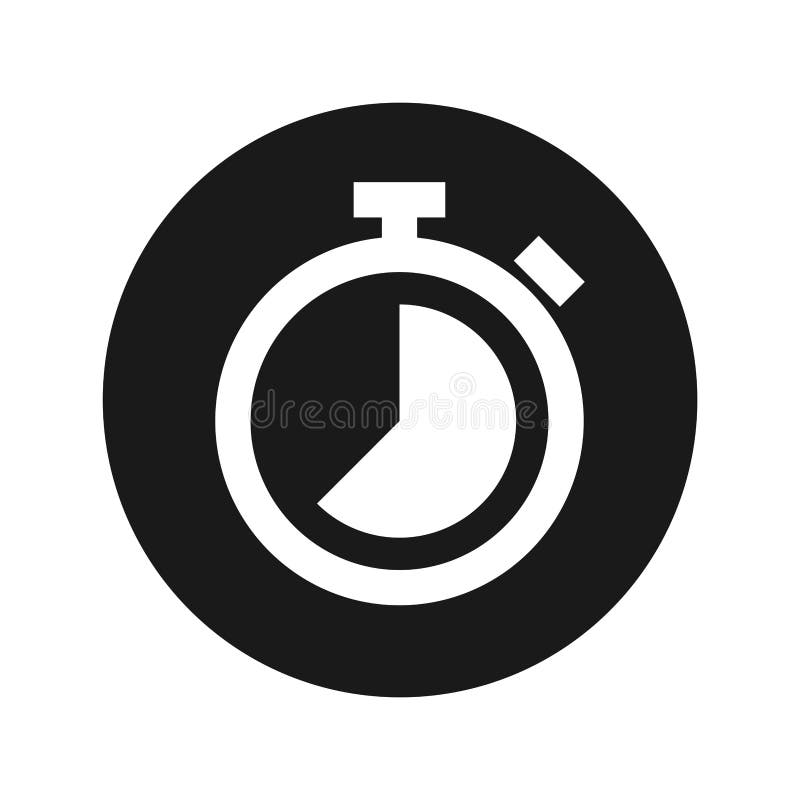 Stopwatch Icon Flat Black Round Button Vector Illustration Stock Vector ...