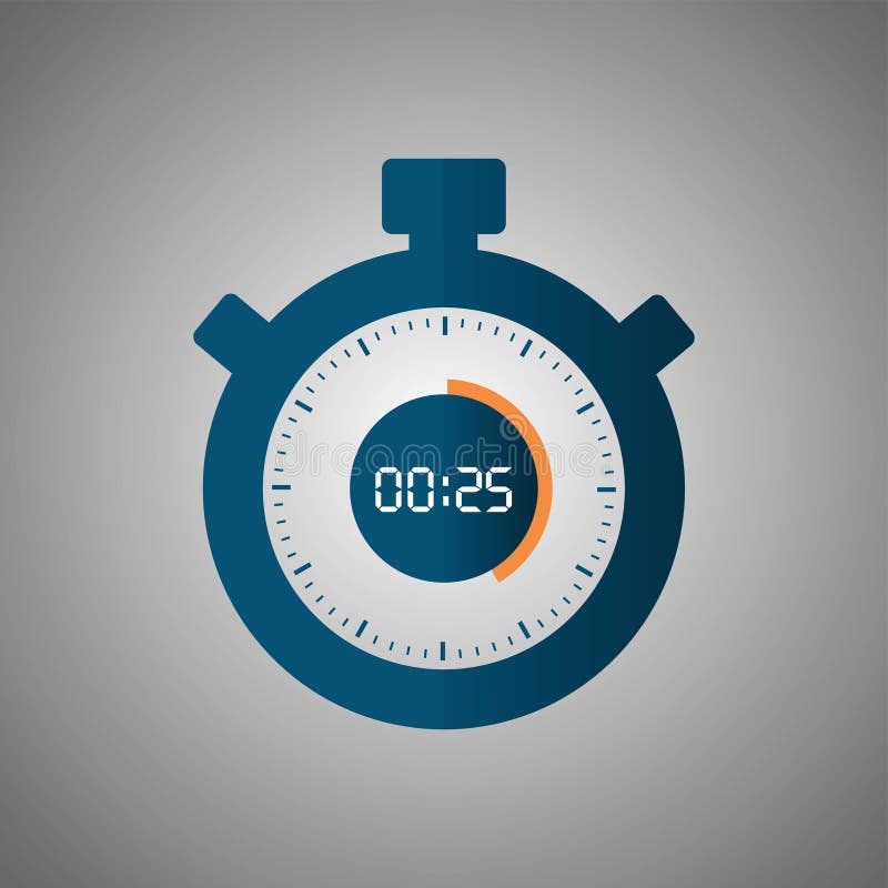 Stopwatch Icon in Flat Style 25 Seconds Stock Illustration ...