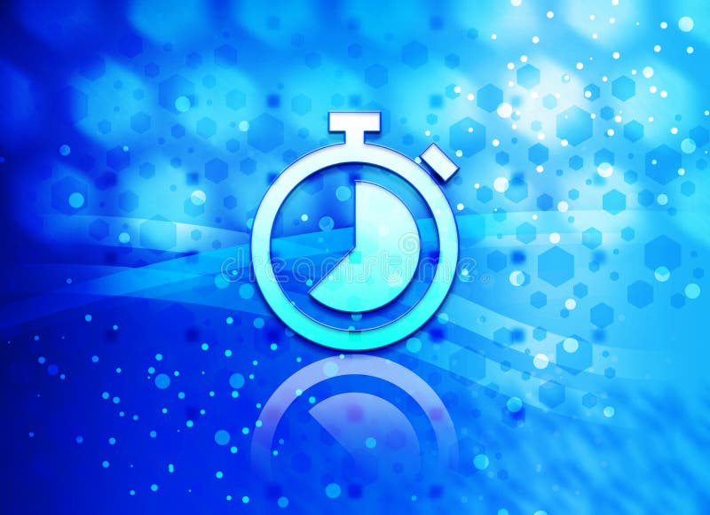 Stopwatch Icon Abstract Light Cyan Blue Hexagon Pattern Background ...