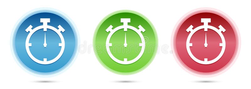 Stopwatch Icon Glass Round Buttons Set Illustration Stock Vector ...