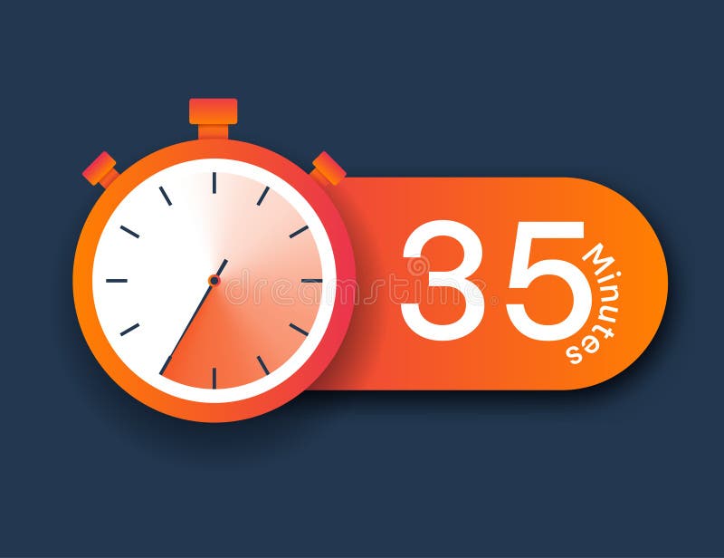 Stopwatch icon 35 minutes stock illustration. Illustration of market ...