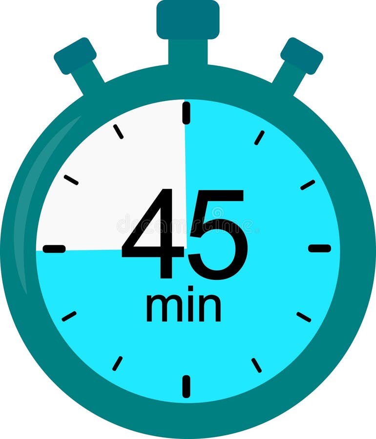 Stopwatch Icon. 45 Minutes. Timer Stock Vector - Illustration of ...