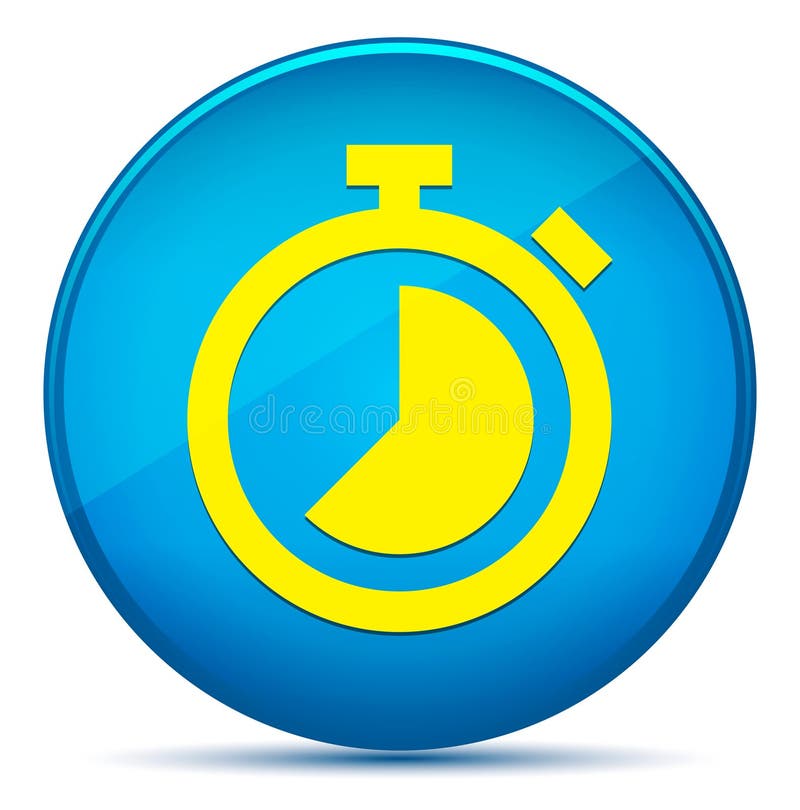 Stopwatch Icon Modern Flat Cyan Blue Round Button Stock Illustration ...