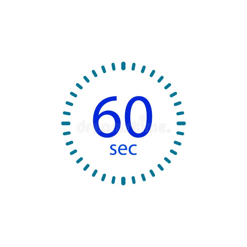 60 Seconds, Stopwatch Vector Icon, Digital Timer, Countdown Symbol ...