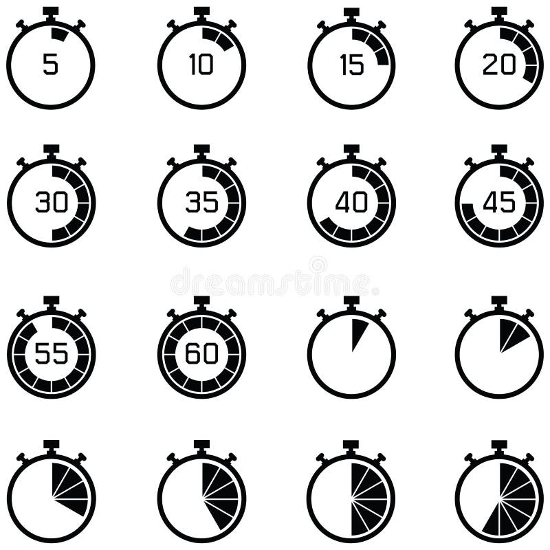 Stopwatch icon set stock vector. Illustration of icon - 107353070