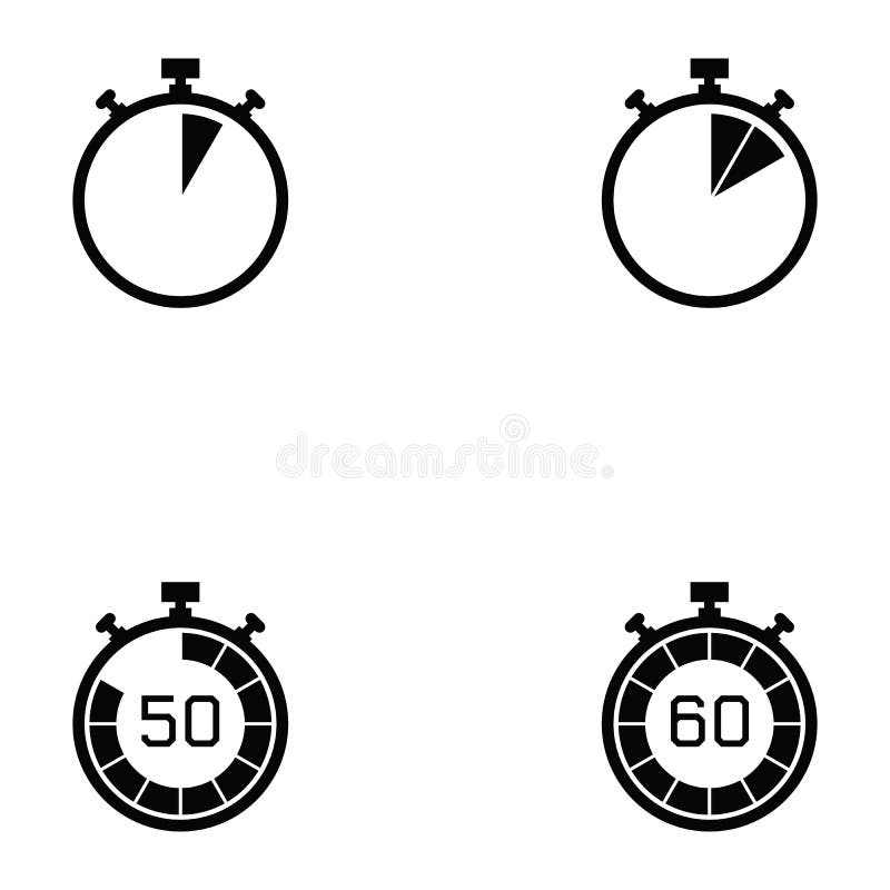 Stopwatch icon set stock vector. Illustration of vector - 107353169