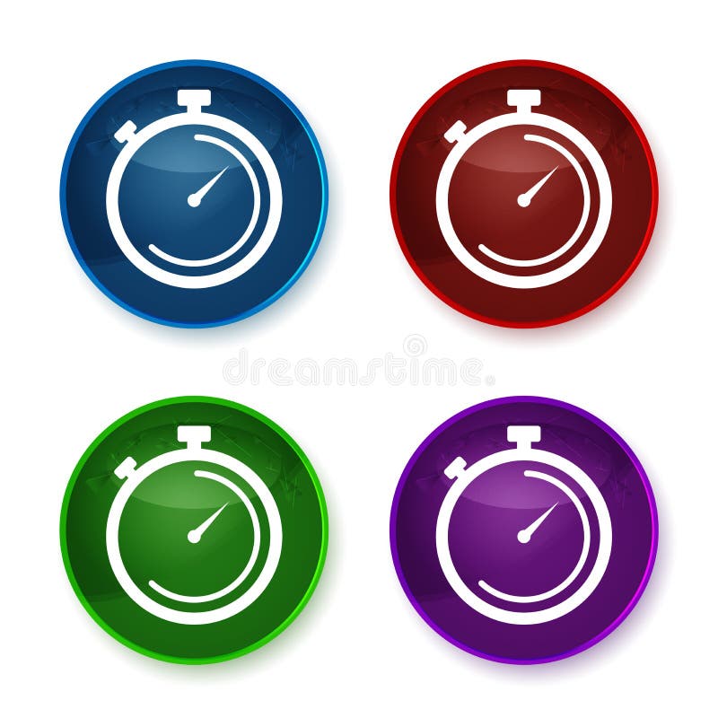 Stopwatch Icon Shiny Round Buttons Set Illustration Stock Vector ...