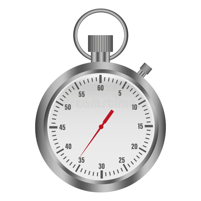 Stopwatch Icon. Silver Chrome Finish. Accurate Timekeeping. Mechanical ...