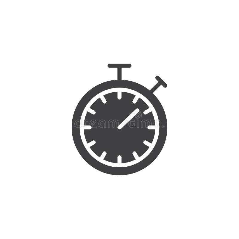 Stopwatch Icon Vector, Solid Flat Sign, Pictogram Isolated on White ...