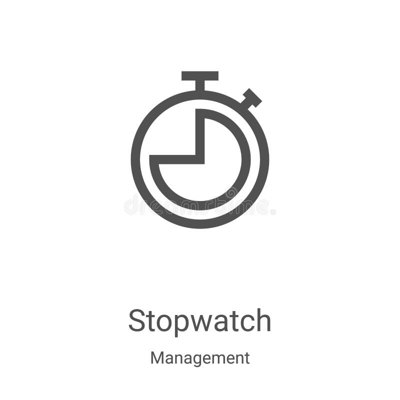 Stopwatch Icon Vector from Management Collection. Thin Line Stopwatch ...