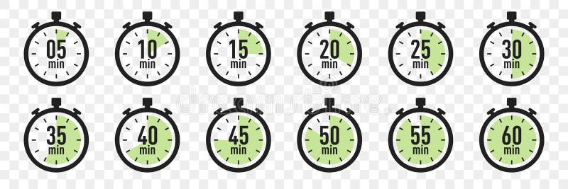 Stopwatch Icons Collection in a Flat Design. Vector Illustration Stock ...