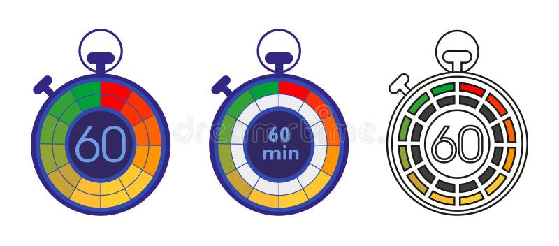 Stopwatch Icons Set Timer Symbols Vector Graphics Stock Vector