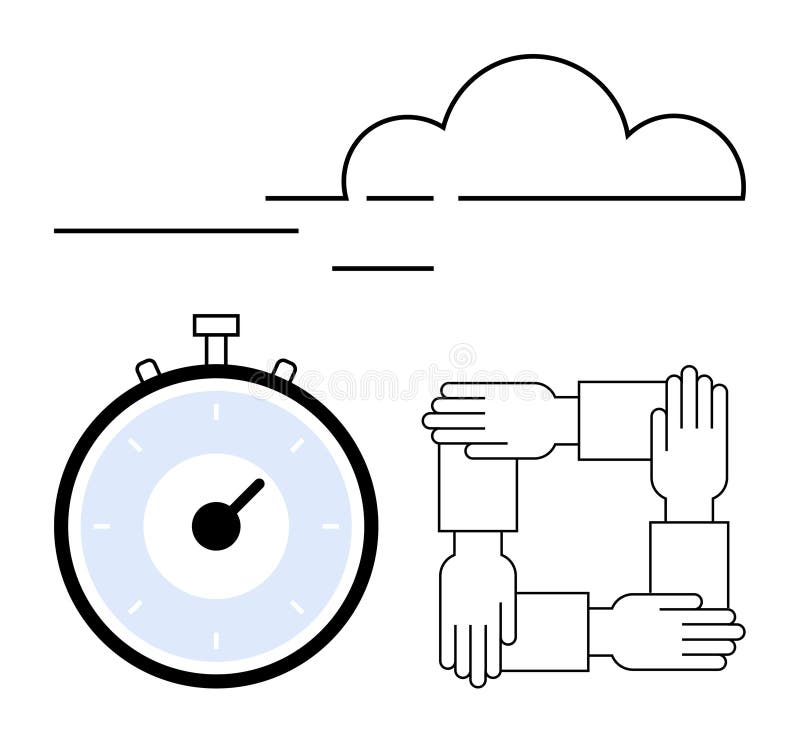 Teamwork, Efficiency, and Progress Concepts with Clock, Linked Hands ...