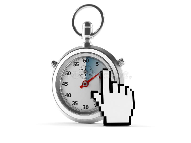 Cursor with stopwatch stock illustration. Illustration of empty - 223993286