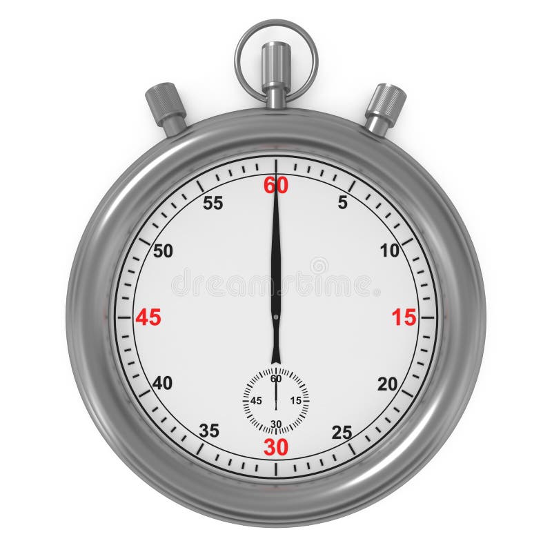 Stopwatch Isolated on White Stock Illustration - Illustration of close ...