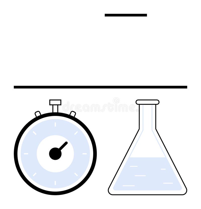 Stopwatch and Laboratory Flask Representing Precision and Scientific ...