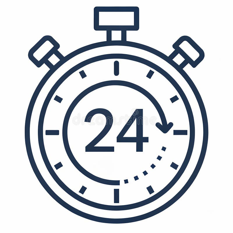 Stopwatch with Number 24 stock illustration. Illustration of everyday ...