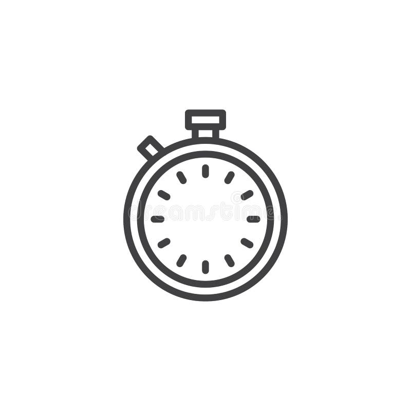 Stopwatch outline icon stock vector. Illustration of logo - 134600892
