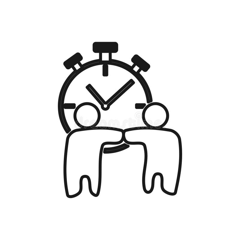 Time People Commitment Teamwork Together Outline Logo Stock Vector ...
