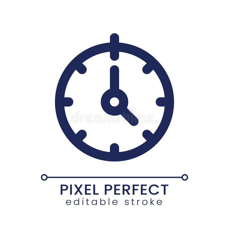 Stopwatch Pixel Perfect Linear Ui Icon Stock Illustration ...