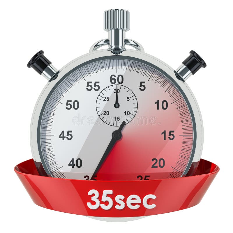 Stopwatch with 35 Seconds Timer. 3D Rendering Stock Illustration ...