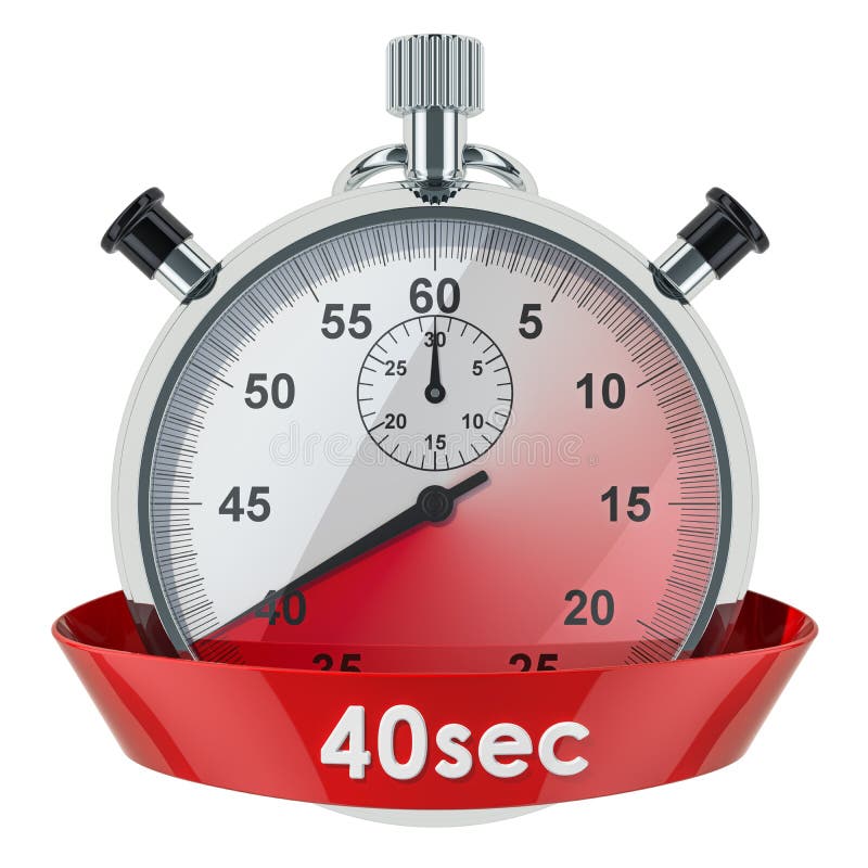 Stopwatch with 40 Seconds Timer. 3D Rendering Stock Illustration ...