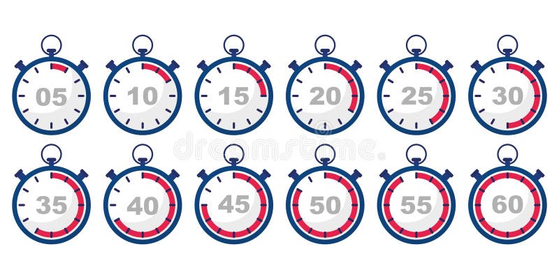 Stopwatch Set. Countdown Timers. Time Measurement. Vector Collection ...