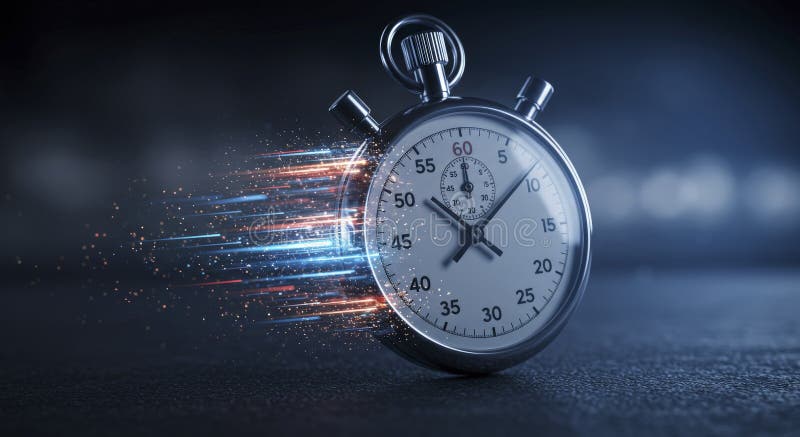 Stopwatch Showing Speed and Motion with Trails of Light Effect Stock ...