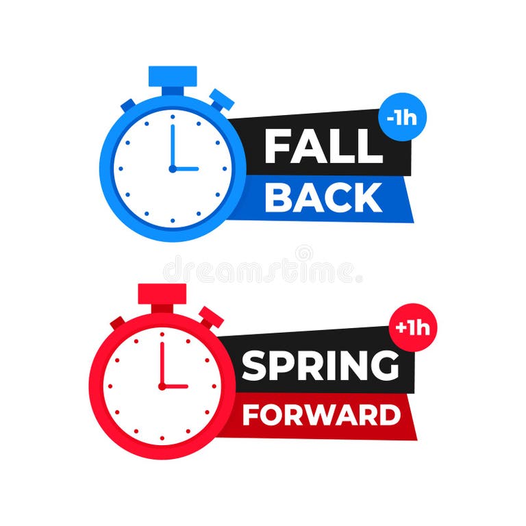 Stopwatch Showing Spring Forward and Fall Back Daylight Saving Time ...