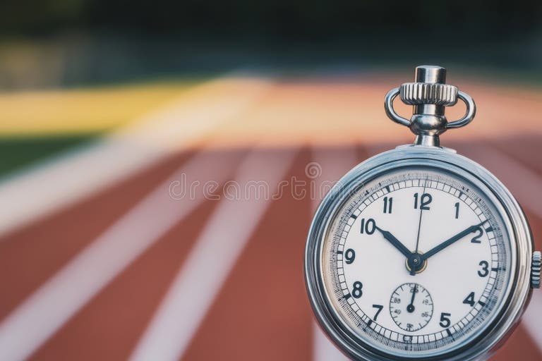 A Stopwatch Shows Precise Timing with Clear Numbers, while a Blurred ...